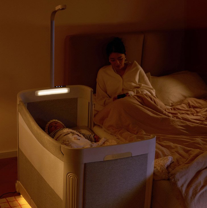 Foldable Mobile Smart Baby Crib with Camera and APP Control - chocchick