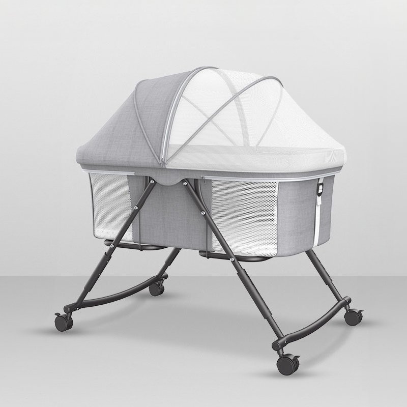 Convertible Oxford Baby Crib with Wheels - chocchick