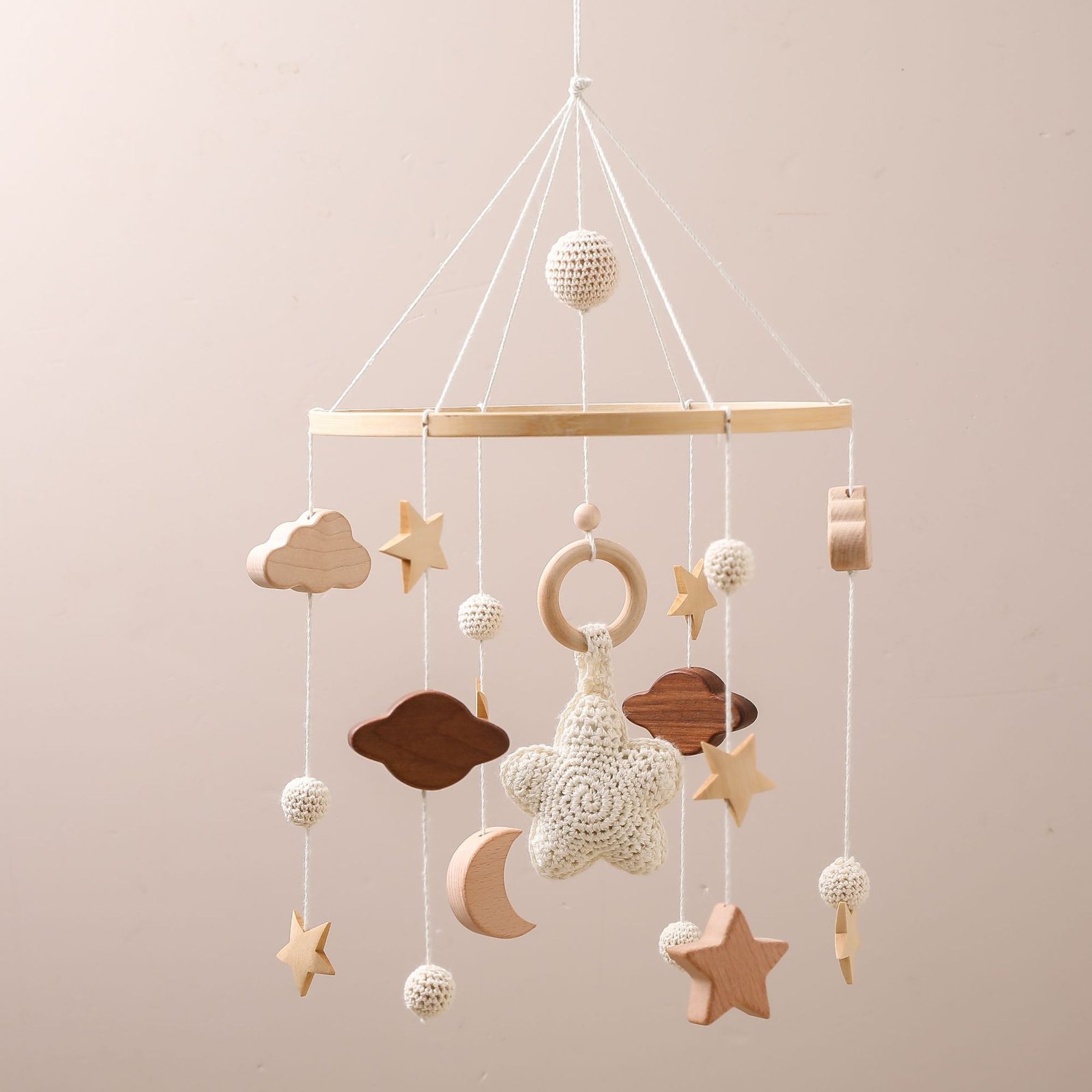 Wooden Crib Mobile Baby Hanging Toys - chocchick